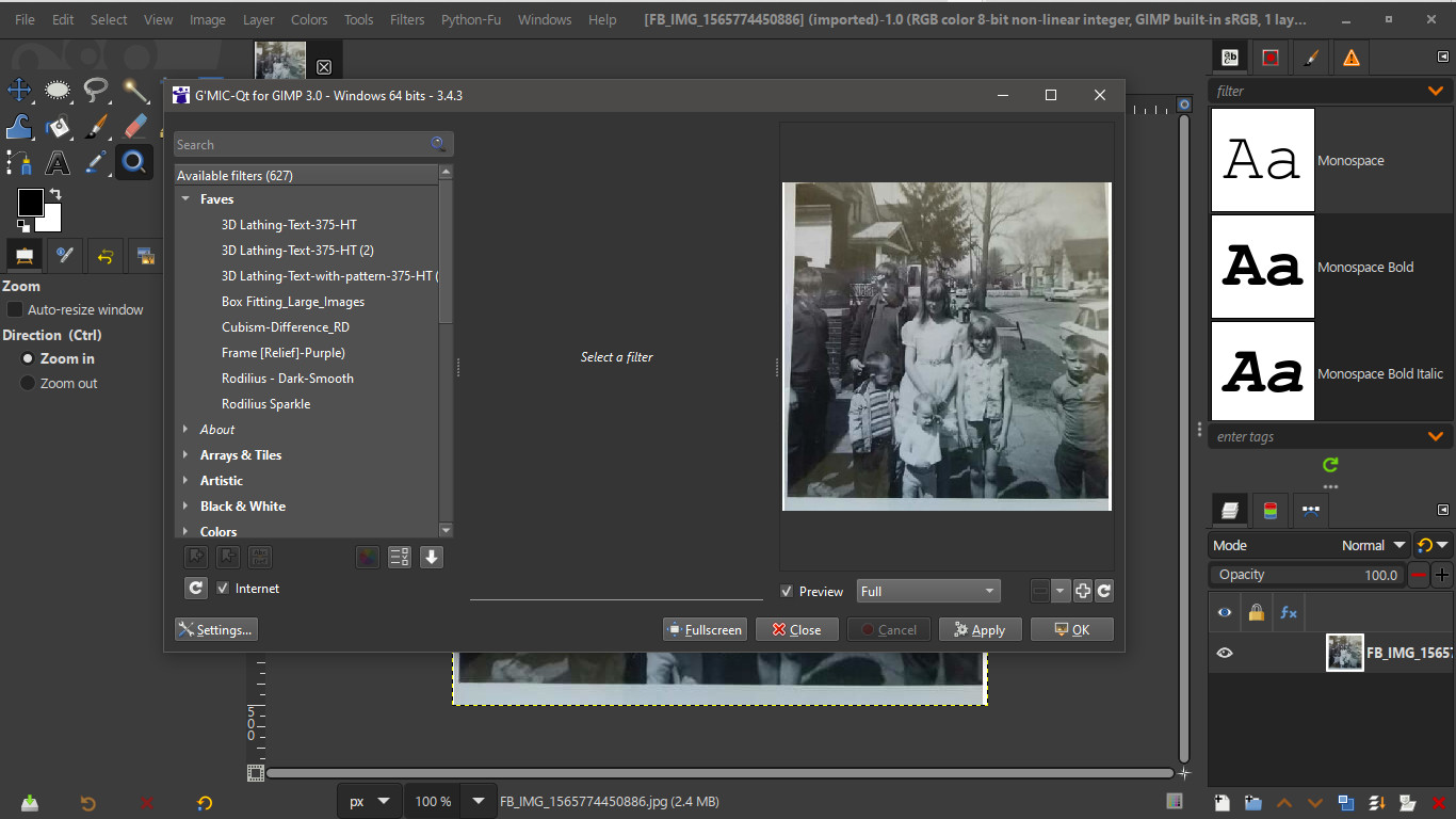 G'MIC 3.4.3 for Win Gimp-3.0 RC1 • GIMP Chat