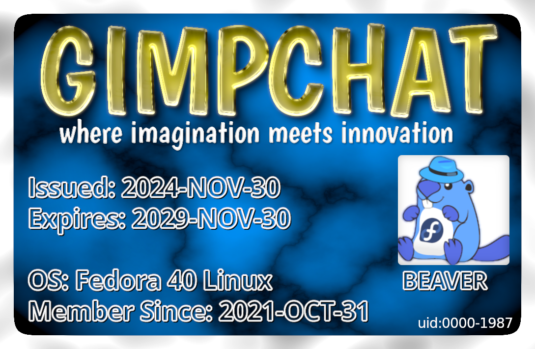 Fun membership card • GIMP Chat