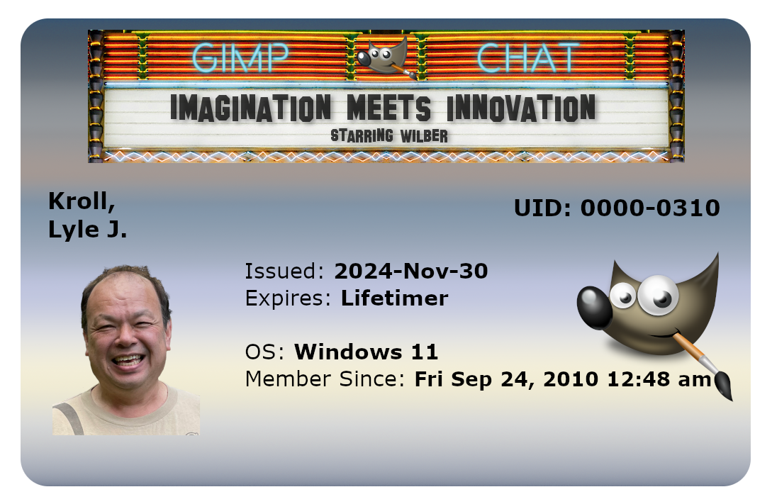 Fun membership card • GIMP Chat