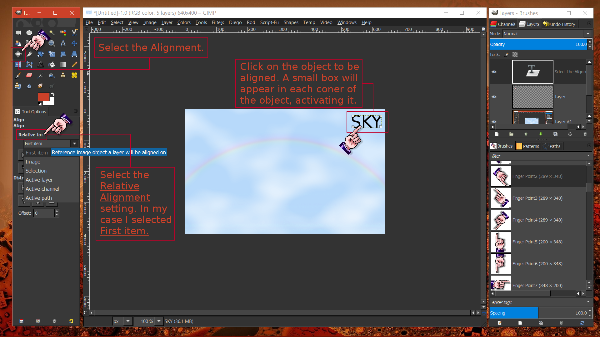 how to add an object to "perfect" center??? • GIMP Chat
