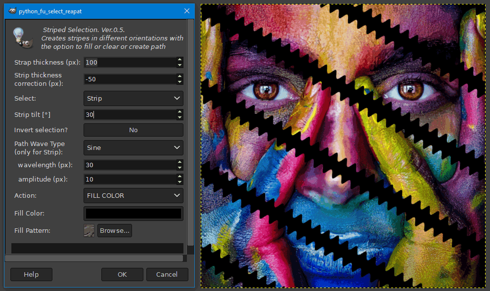 Plug-in Striped Selection. • GIMP Chat